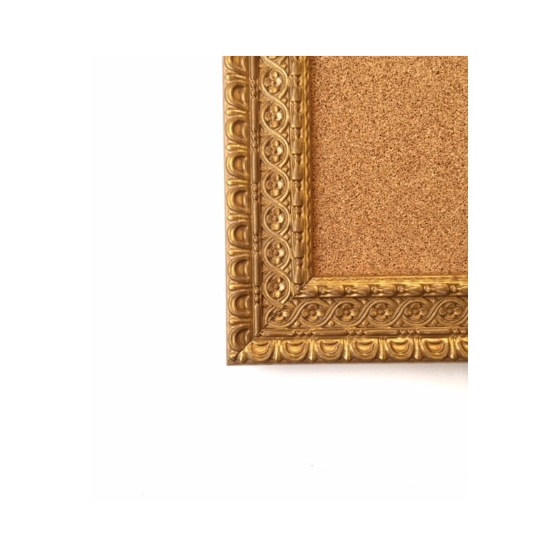 Panel de corcho natural con marco dorado tipo windsor
