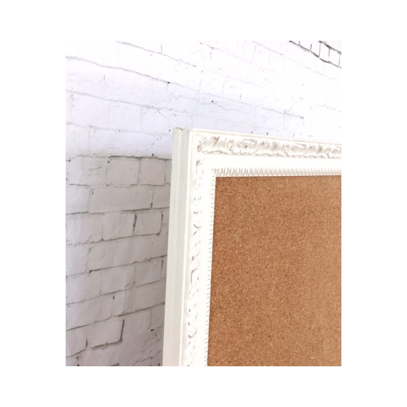 Nuevo tablon informativo de corcho con marco vintage blanco