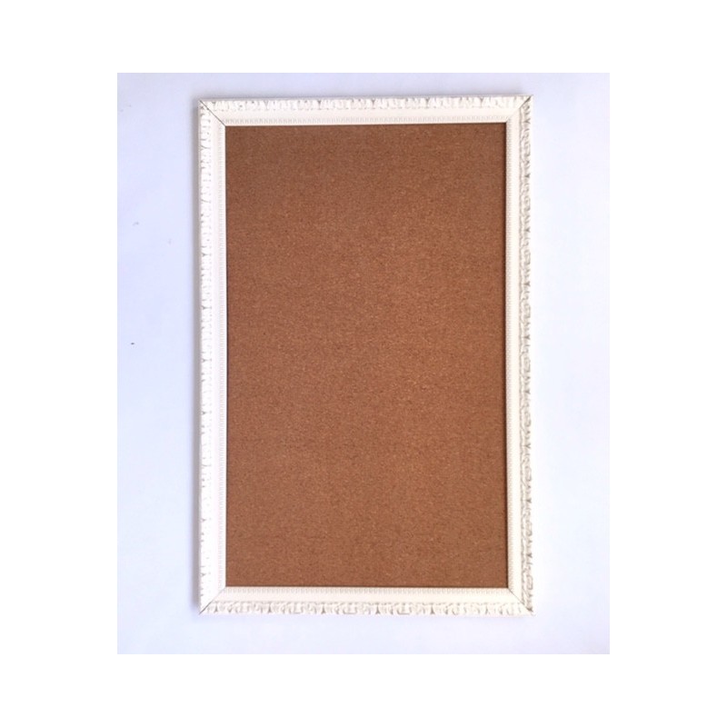 Nuevo tablon informativo de corcho con marco vintage blanco