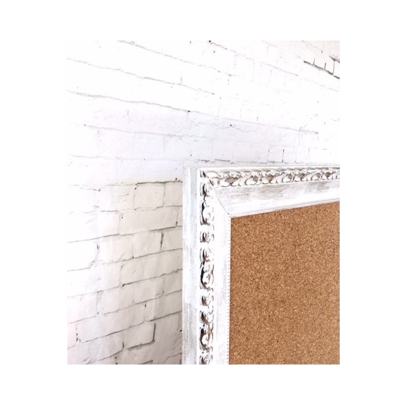 Nuevo tablon informativo de corcho con marco vintage blanco