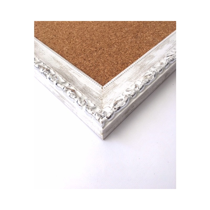Nuevo tablon informativo de corcho con marco vintage blanco