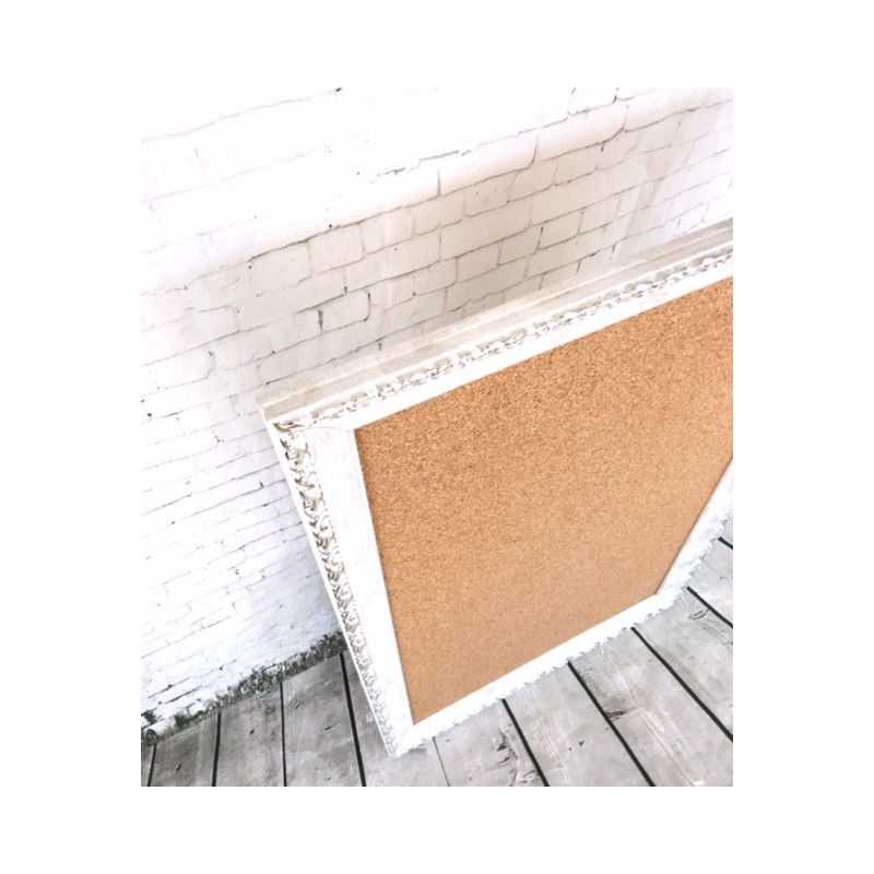 Nuevo tablon informativo de corcho con marco vintage blanco