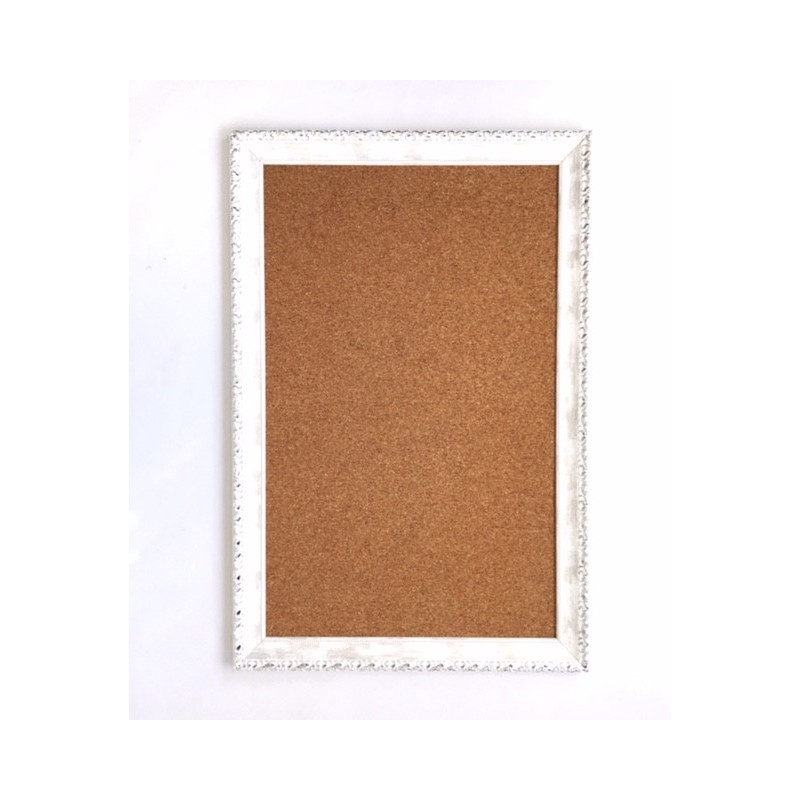 Nuevo tablon informativo de corcho con marco vintage blanco